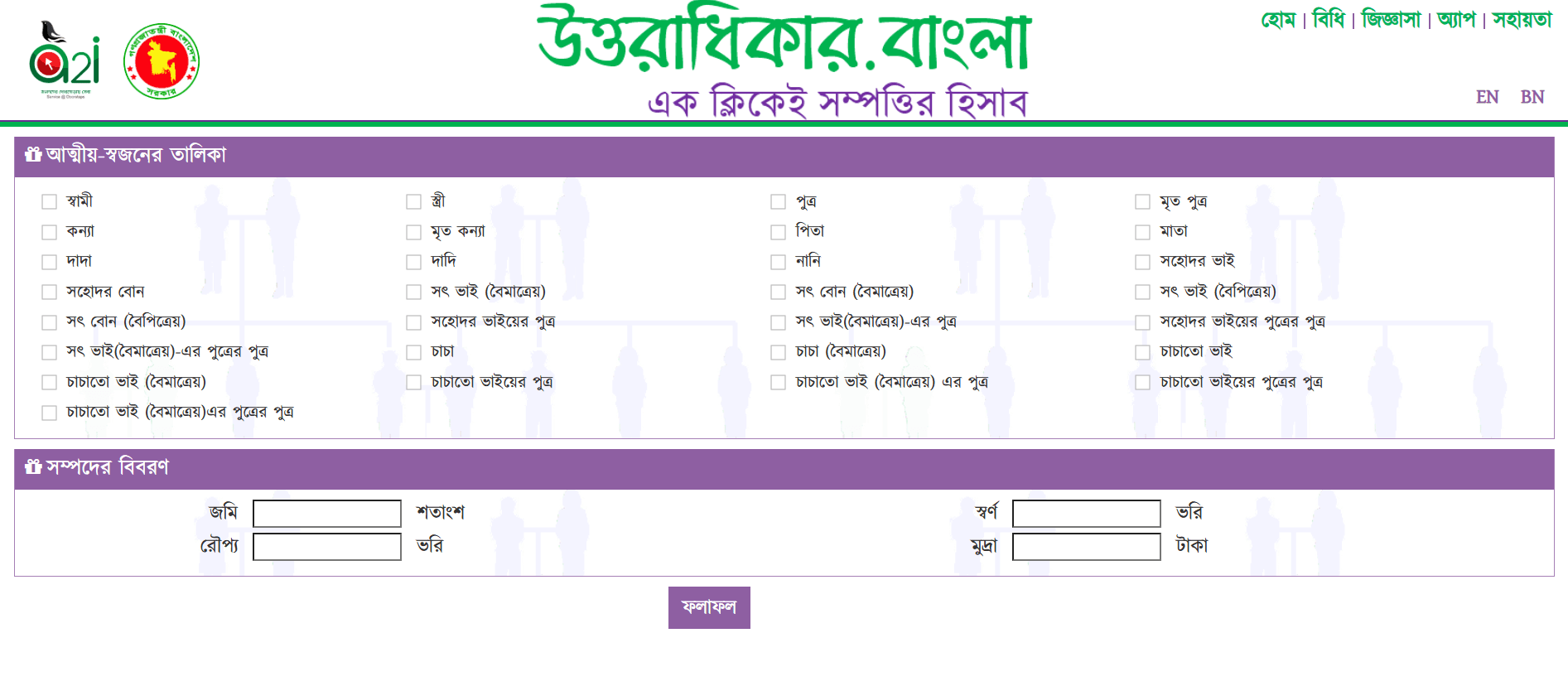 সম্পত্তি বন্টন ক্যালকুলেটর: সম্পদের ন্যায্য বন্টনের সহজ সমাধান - BD Calculator
